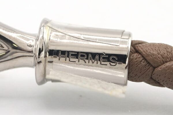 Hermes Jumbo H Bracelet Etoupe Leather Silver Accessory for Women & Men ...