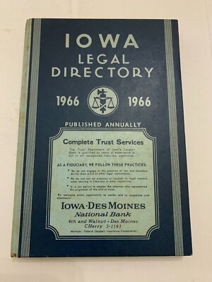 1966 Iowa Legal Directory | eBay