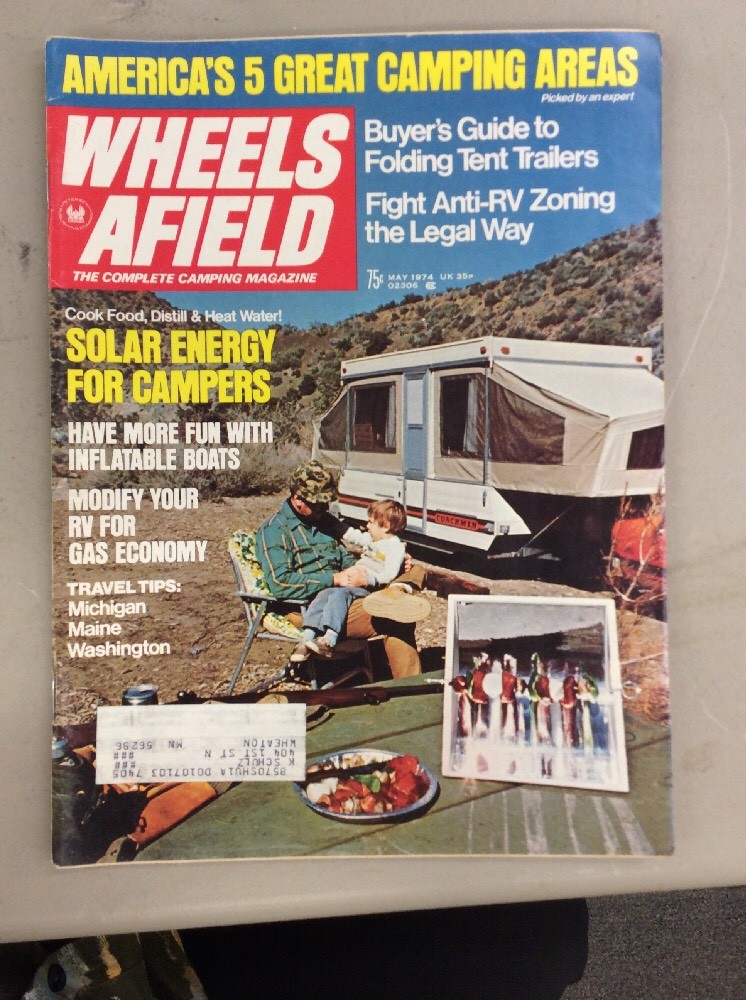 Wheels Afield Magazine Vintage May 1974 Solar Energy For Campers Travel ...