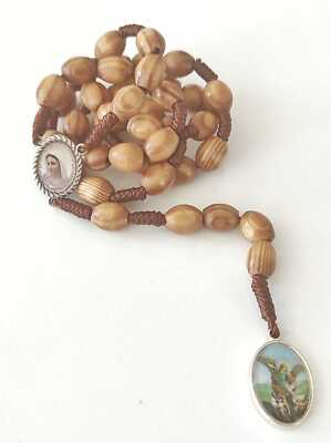 St Michael The Archangel Rosary Chaplet, Wooden Rosary Catholic Prayer Beads | eBay