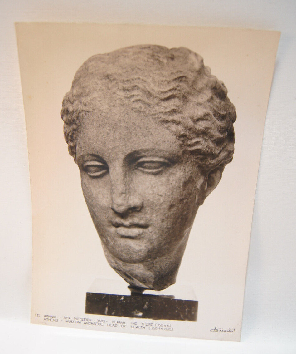 Aohnai Athens Museum Archaeol Head of Health 350th BC Vintage Postcard ...