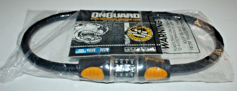 On Guard 8126 Rottweiller Armored Bike Cable Lock 80cm-15mm Security ...