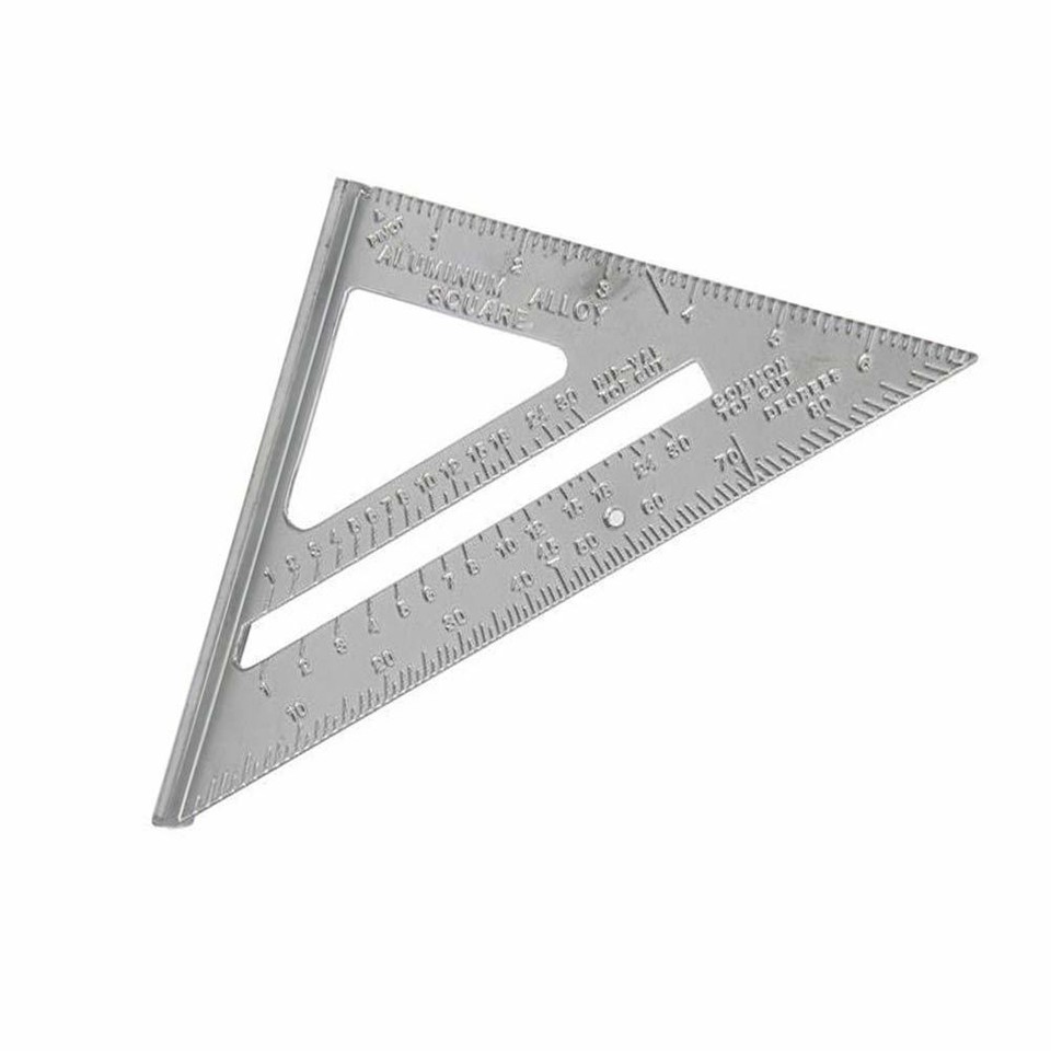 Triangle Metric Ruler Aluminum Alloy Protractor Square Carpenter ...