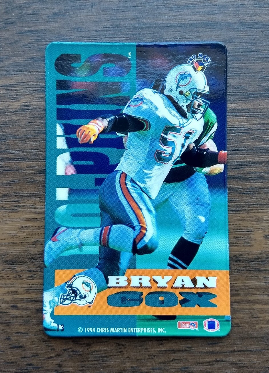 RARE 1994/95 Bryan Cox PRO MAGS NFL Magnet #13 Miami Dolphins Football ...
