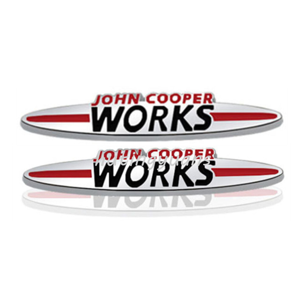 2x 135MM Chrome JOHN COOPER WORKS Badge Emblem Sticker for MINI CooperS ...