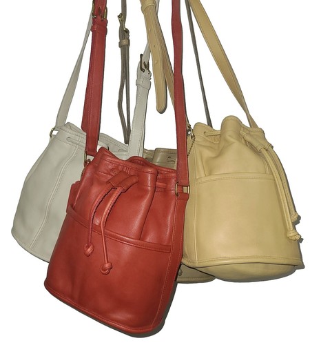 COACH VINTAGE RARE 4020 DRAWSTRING SAC SMALL RED LEATHER BAG | eBay