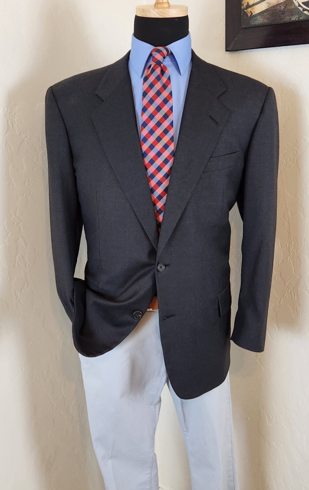 Hickey Freeman Boardroom Suit Jacket Men 43R 100% Woo… - Gem