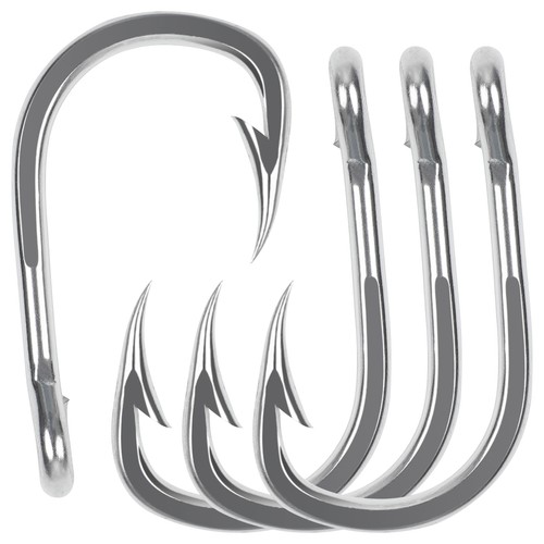 10884 Stainless Steel Saltwater Fishing Hooks Big Game Sharp Hook Size ...