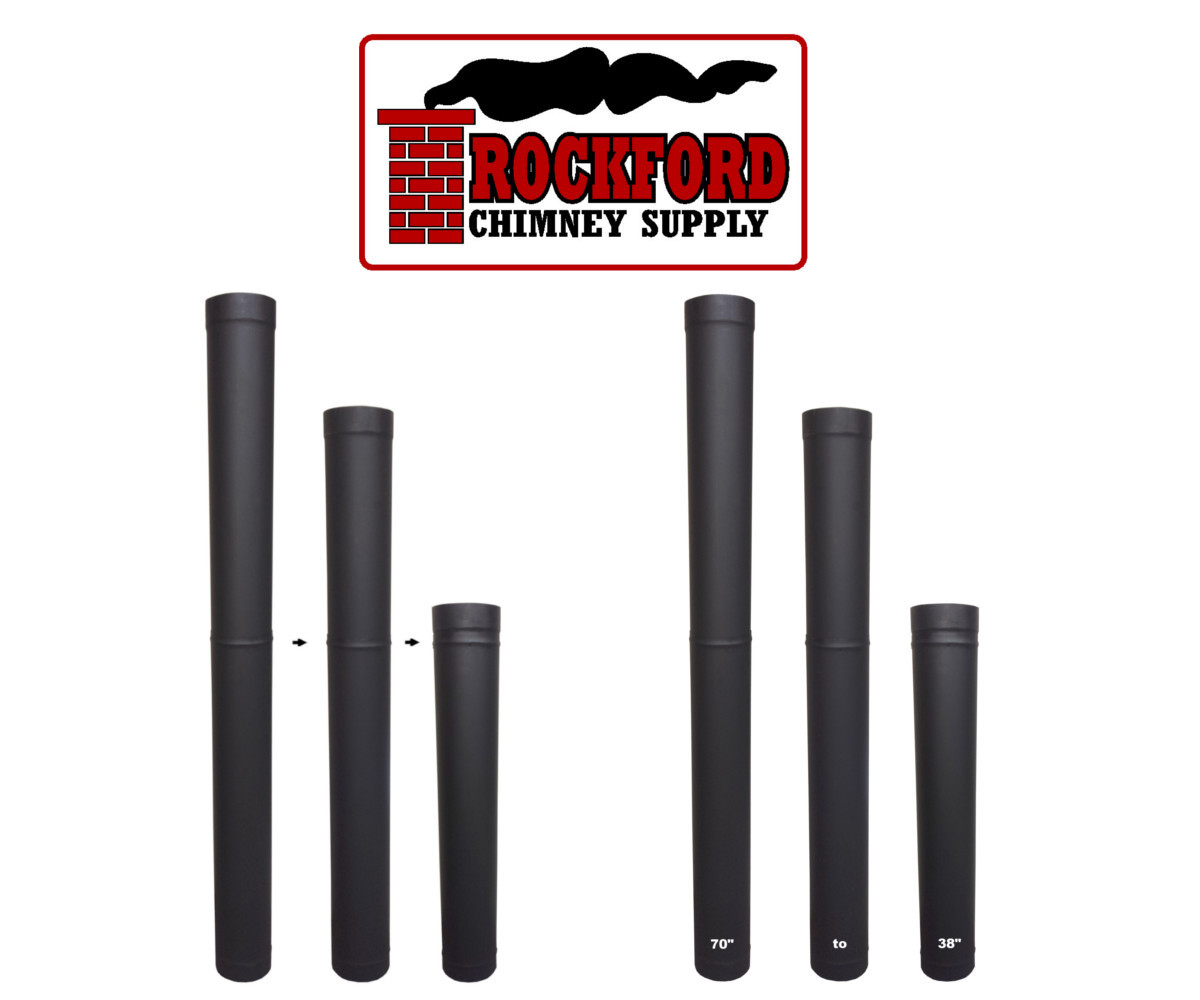 Black Single Wall Chimney Stove Pipe Telescoping Section EBay black-single-wall-chimney-stove-pipe-telescoping-section-ebay