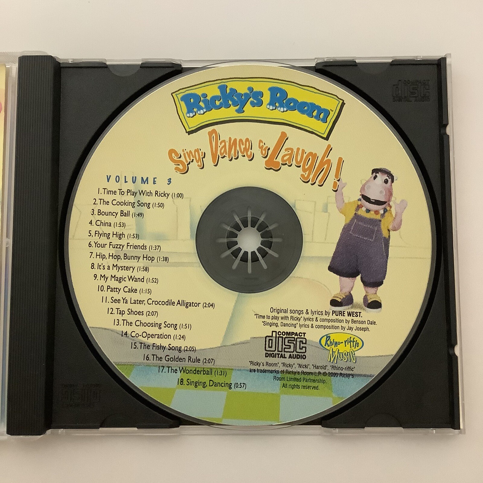 Ricky's Room Sing Dance and Laugh CD Vol. 3 Rhino-riffic Music Kids TV ...