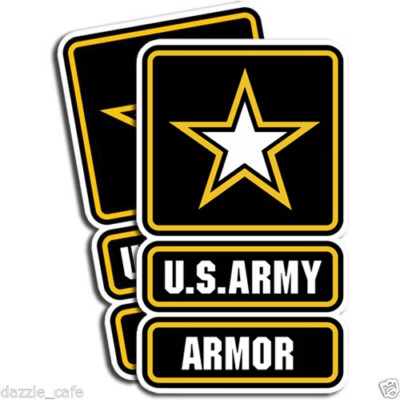 US Army Armor Sticker Military Dye Cut Decal 2 Pack 5inch tall | eBay
