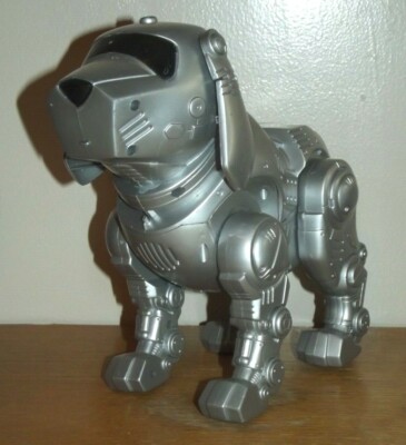 Kid Tekno Toy Quest Motion Interactive Robot Puppy Dog Silver Vtg 1990s ...
