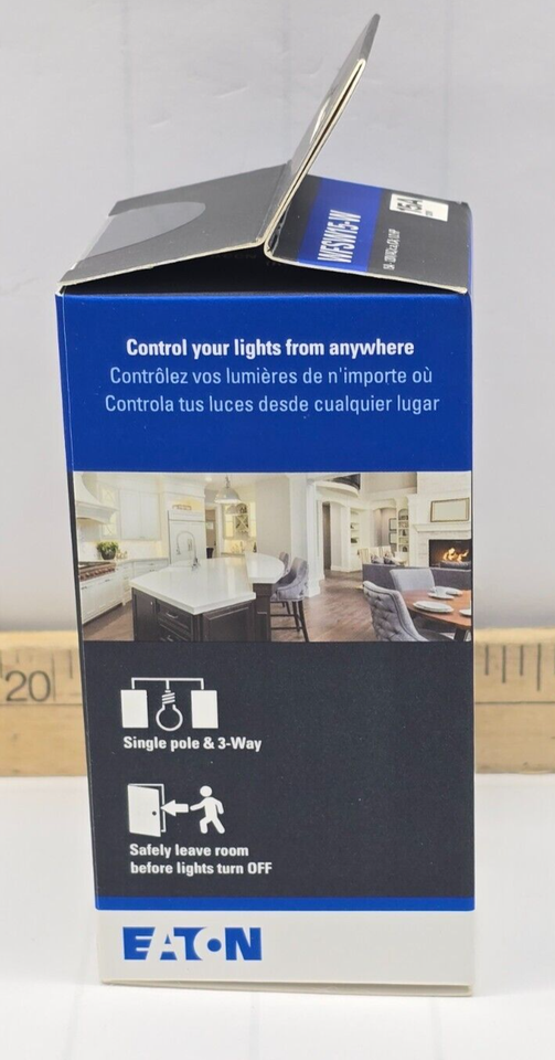 (6) NEW EATON Wi-Fi SMART DECORATOR SWITCHES 1 POLE/3-WAY WHITE WFSW15 ...