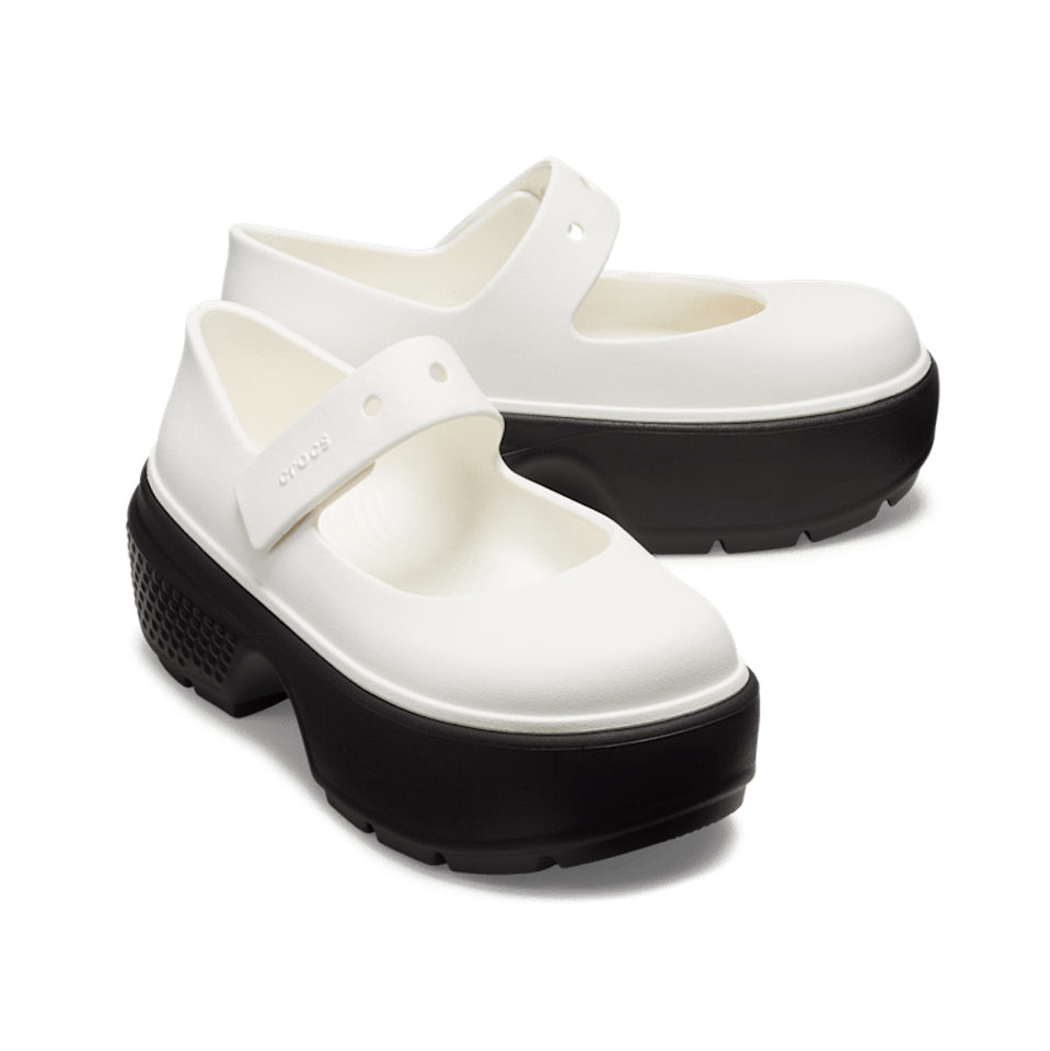 NEW CROCS STOMP MARY JANE 209939-0WX Chalk/Black WHITE | eBay