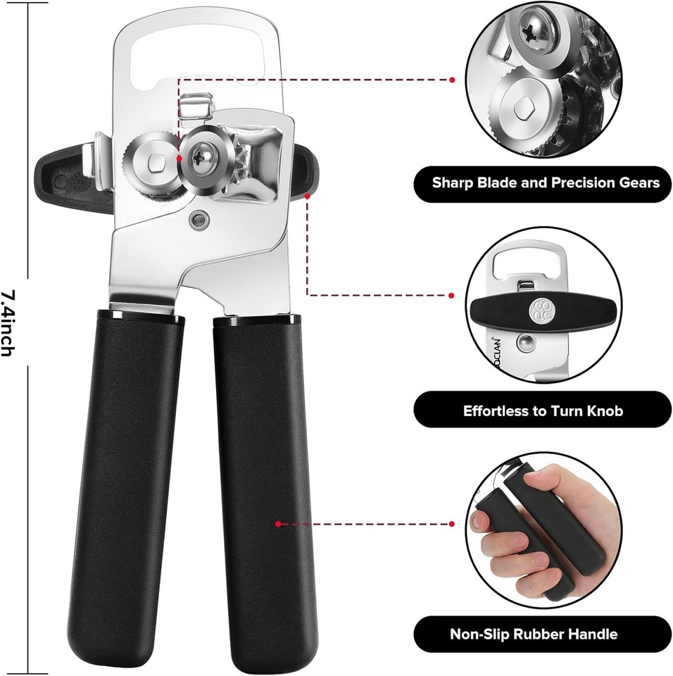 Can Opener Manual W/ Magnet Heavy Duty Hand Held Can Opener W/ Sharp ...
