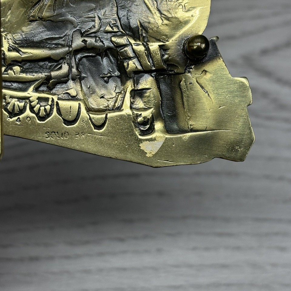 Vintage Solid Brass Steam Engine Locomotive Train 5321 Belt Buckle 3.75 ...