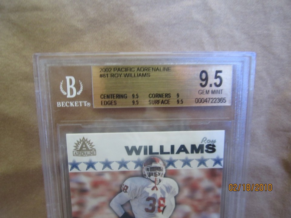 Roy Williams RC 2002 Pacific Adrenaline Rookie#81 BGS9.5!Cowboys S RC ...