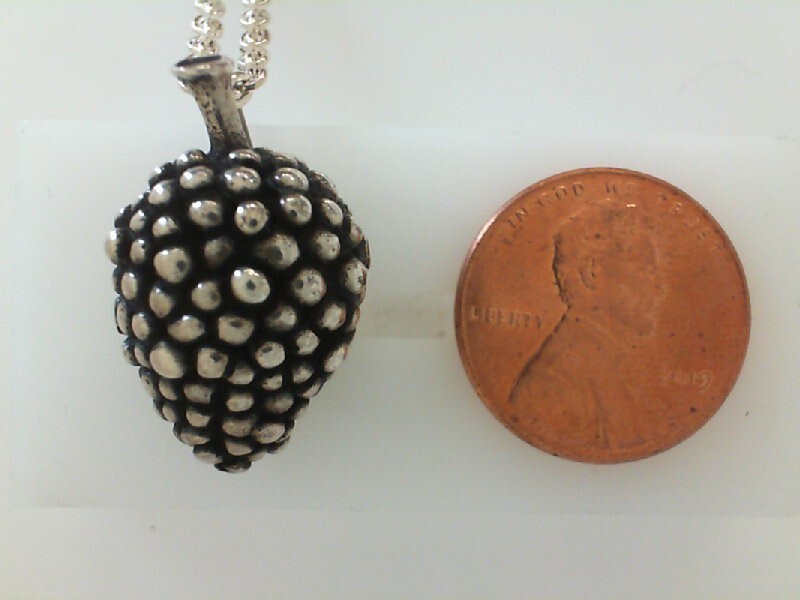Sterling Silver Grape Cluster Pendant on 20" Chain Necklace, wine ...