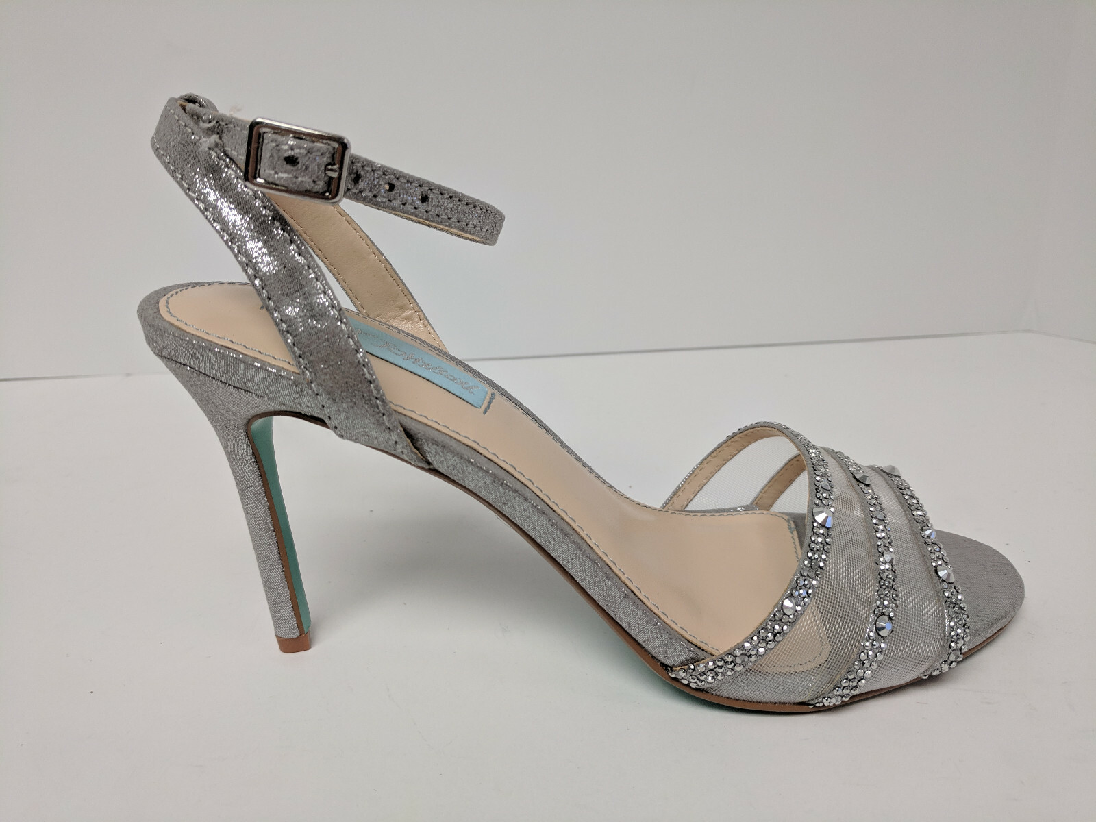 Betsey Johnson Blue Veda Heeled Sandals, Silver, Womens 7.5 M | eBay