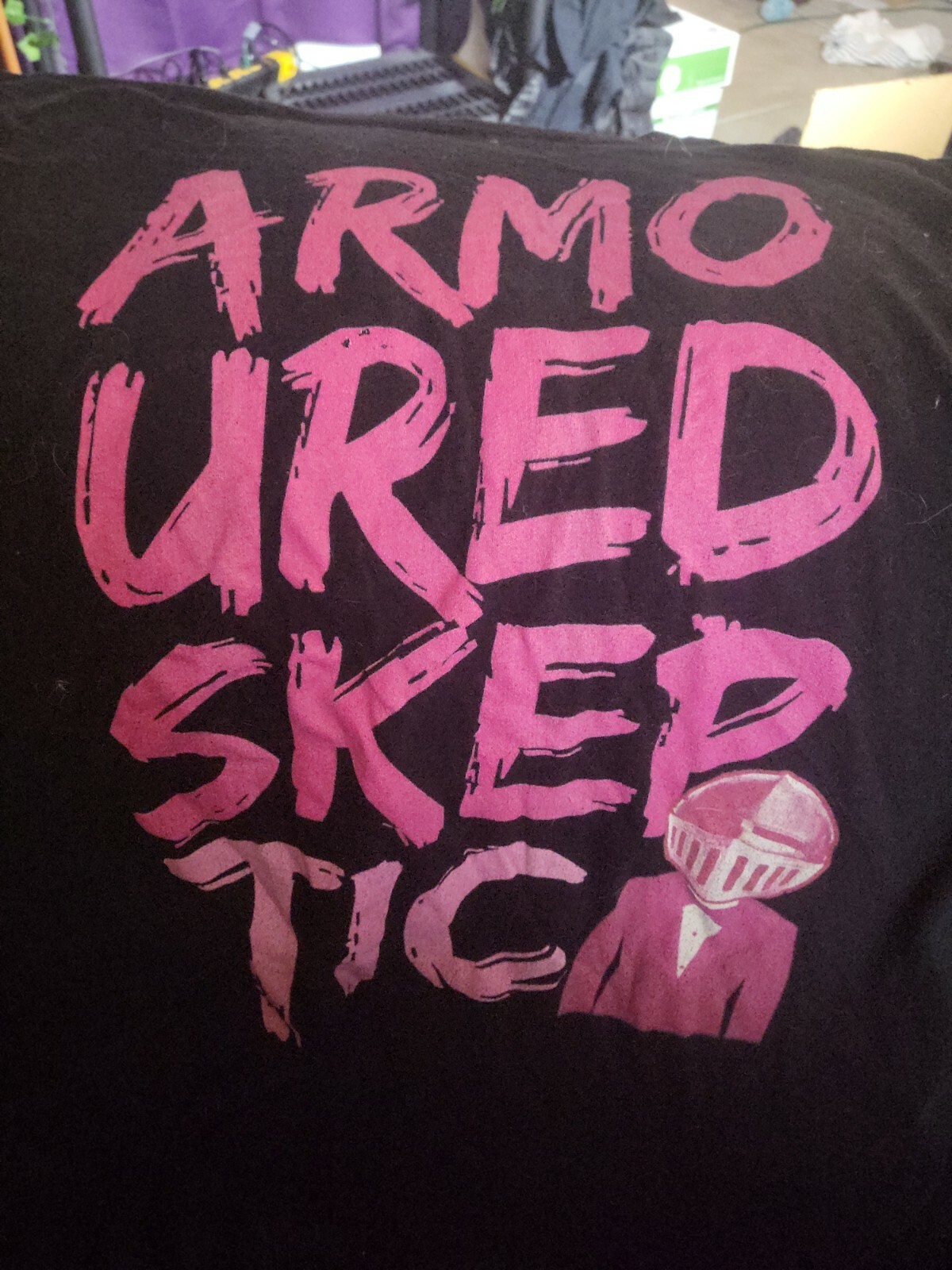 Armored Skeptic Shirt 2XL Black, Pink lettering - Official Youtube ...