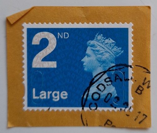 NICE 2nd CLASS BLUE LARGE SECURITY STAMP on paper CODSALL 2/10/17 | eBay UK