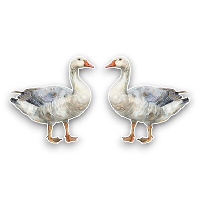 2x Small Goose Bird Watercolour Animal Vinyl Sticker Decal Car Laptop ...