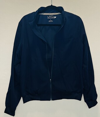 Fabletics Jacket Men’s Large Navy Full Zip Athletic Bomber Athleisure ...