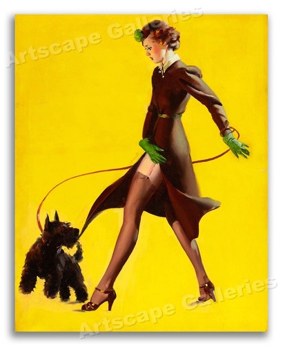 "Man's Best Friend" 1937 Vintage Style Elvgren Pin-Up Girl Dog Poster ...