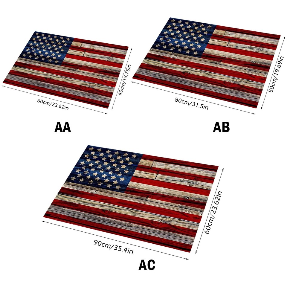 American USA Flag Door Mat United States Independence Day Rustic ...