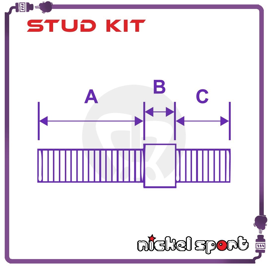 M10 x1.25 Stud 35mm & Nut DSM 1G EVO Subaru STi Impreza TD04L TD05 TD06 ...
