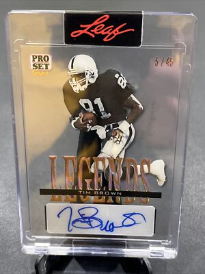 TIM BROWN #/45 Legends AUTO Bronze Spectrum Acetate 2023 Leaf Pro Set ...