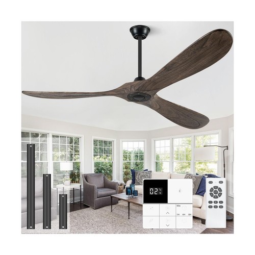 Eliora 60" Ceiling Fans Without Lights, Wood Ceiling Fan no Light with ...