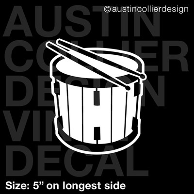 5" MARCHING BAND SNARE DRUM vinyl decal car window laptop sticker - pit ...