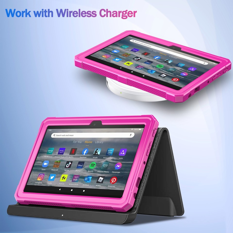For Amazon Fire HD 8/ 8 Plus 12th Gen 2024/2022 Case Built-in Screen ...