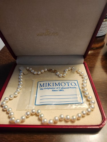 Mikimoto 18" 18k Yellow Gold Clasp 6.5mm Pearl Necklace - Free Shipping USA | eBay