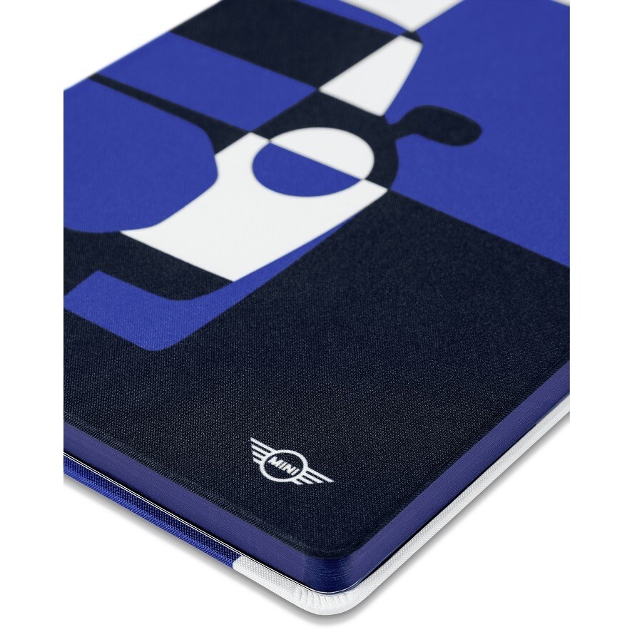 BMW MINI Notebook Car Tile Vibrant Silver White Fabric Cover - Blue ...