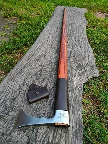 Walking Stick AXE | ROSE Wood Handle, Hiking, Best Gift For Grand ...