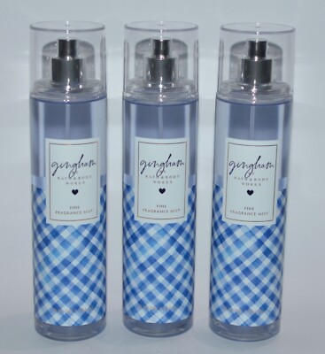 LOT OF 3 BATH & BODY WORKS BLUE GINGHAM FINE FRAGRANCE MIST BODY SPRAY ...