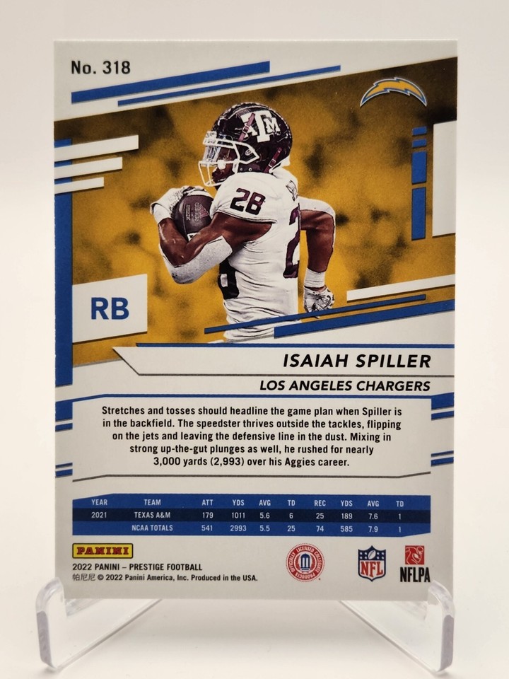 2022 Panini Prestige | ISAIAH SPILLER Base Rookie Card RC #318 ...