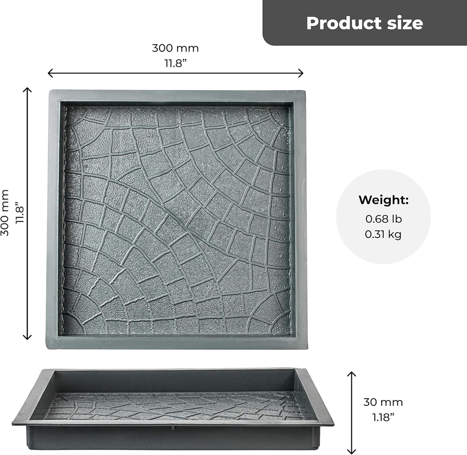 Plastic Molds Concrete Set Patio Paving Mold 4Pcs - Big Large Pathmaker ...