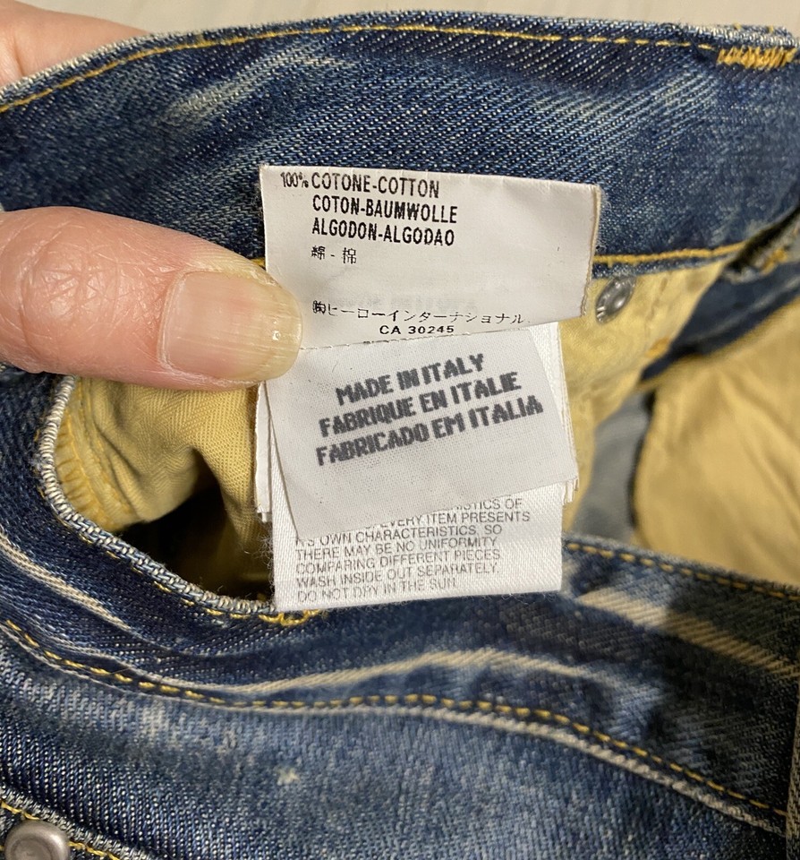 REPLAY Distress Blue Denim Jean Micro Mini Skirt zip sz 28 Y2K Studs ...