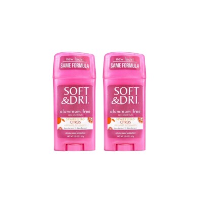2 Soft & Dri Sparkling Citrus Deodorant Aluminum Free 2.3 oz Each | eBay