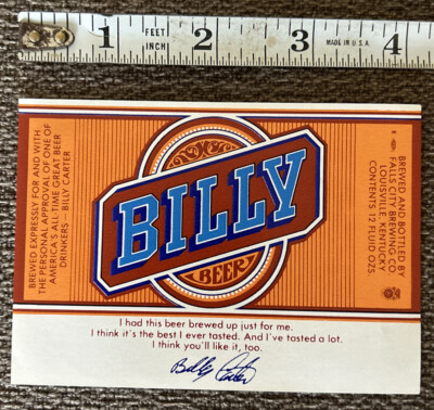 VINTAGE BILLY 12 OZ. BEER BOTTLE LABEL, FALLS CITY BREWING CO ...
