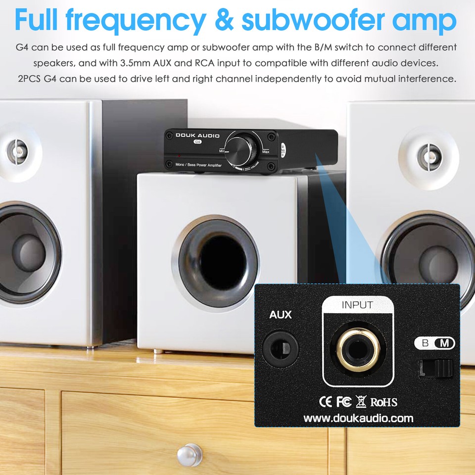 Mono Channel Power Amplifier HIFI Mini Full-range/Subwoofer Digital Amp ...