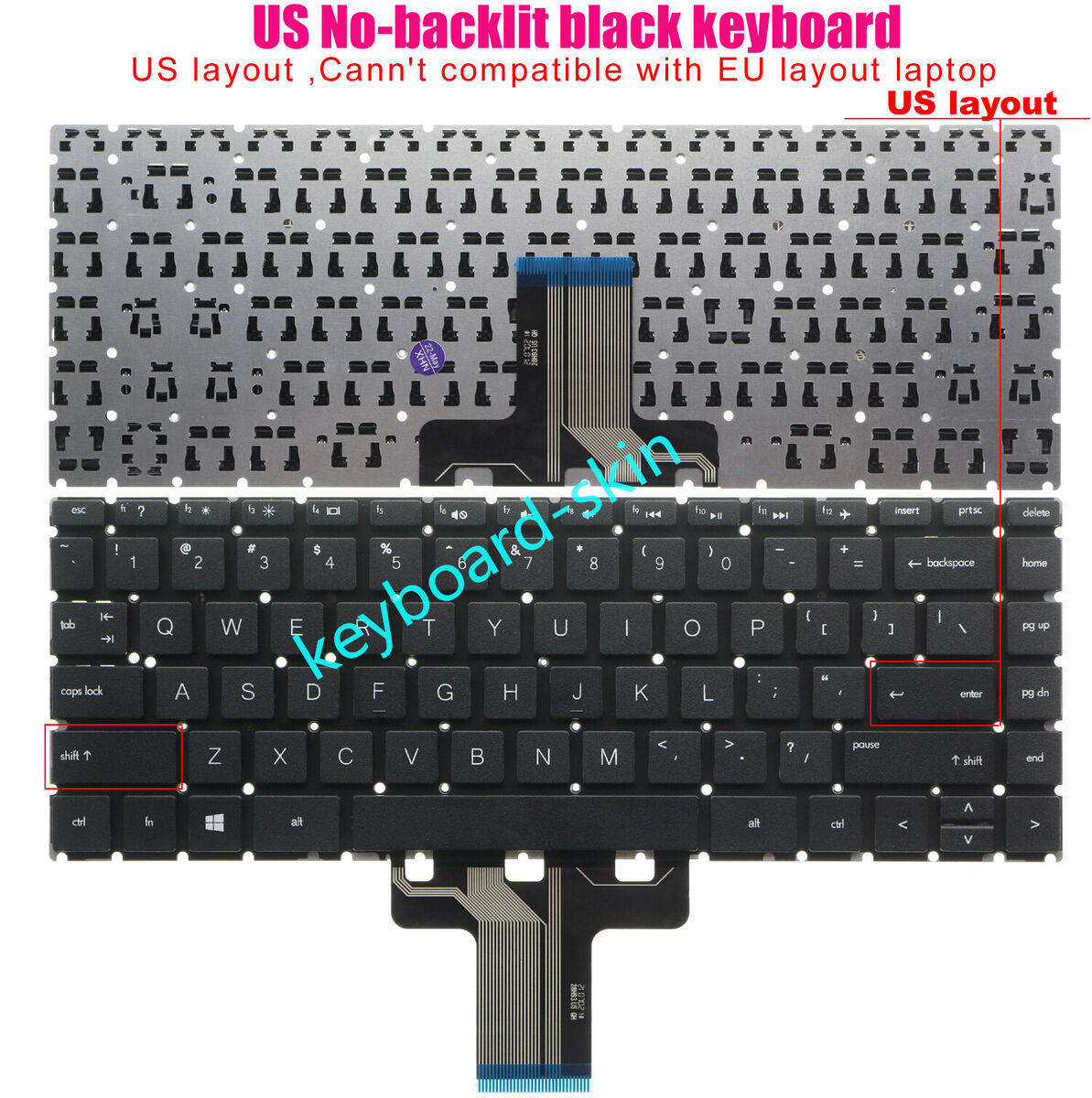 New US black No-Backlit keyboard For HP x360 14-dh 14m-dh 14 New US black No-Backlit keyboard For HP x360 14-dh 14m-dh 14