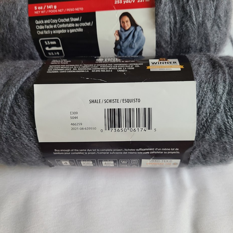 (2) Red Heart Super Saver Brushed Yarn MINK E309 5031 Skeins Gray ...