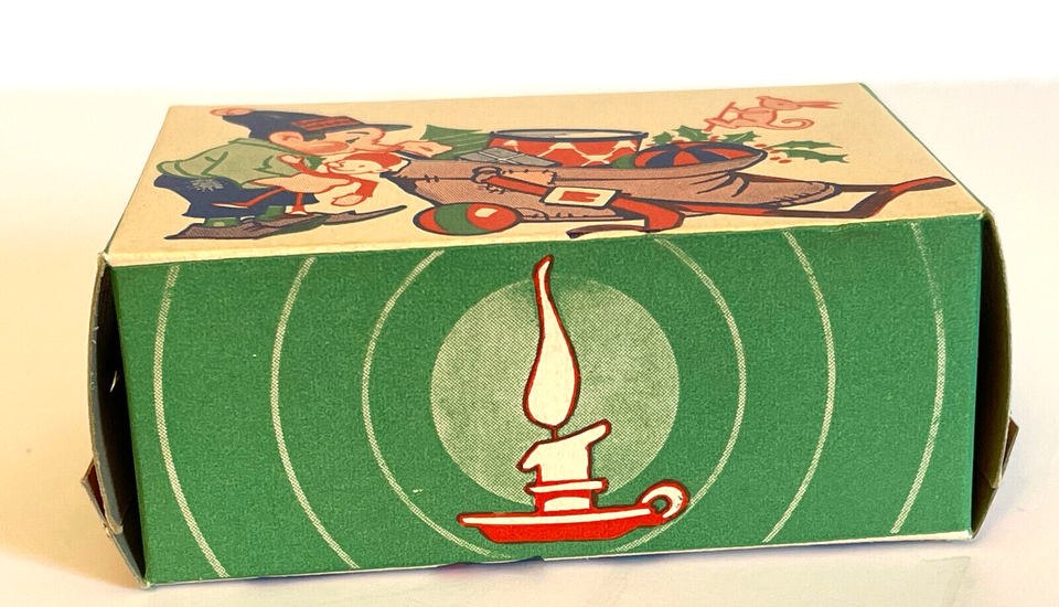 VINTAGE CHRISTMAS SANTA'S HELPERS GIVING TOY'S CANDY BOX. VINTAGE never ...