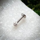 Internally Threaded Labret w/Ferido Crystal 3mm Gem Ball - CHOOSE YOUR ...