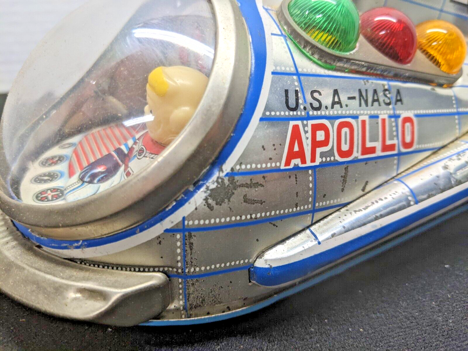 SPACE SHIP 1960s USA NASA Apollo Modern Toys Tin Toy Battery 60s IOB ...