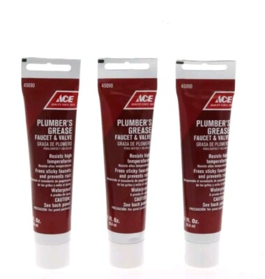 (3) Ace Hardware Waterproof Plumber's Grease ** 3 oz Total ~ NEW | eBay